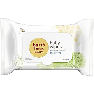 Burt's Bees Baby Wipes, Unscented Towelettes for Sensitive Skin, Hypoallergenic & Non-Irritating, All Natural with Soothing Aloe & Vitamin E, Fragrance Free, 72 count ( Pack of 10)
