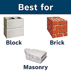 BOSCH BM5000 14-Piece Fast Spiral Rotary Masonry Carbide Tip Bits Assorted Set for Rotary Drilling Applications in Block, Brick, Masonry