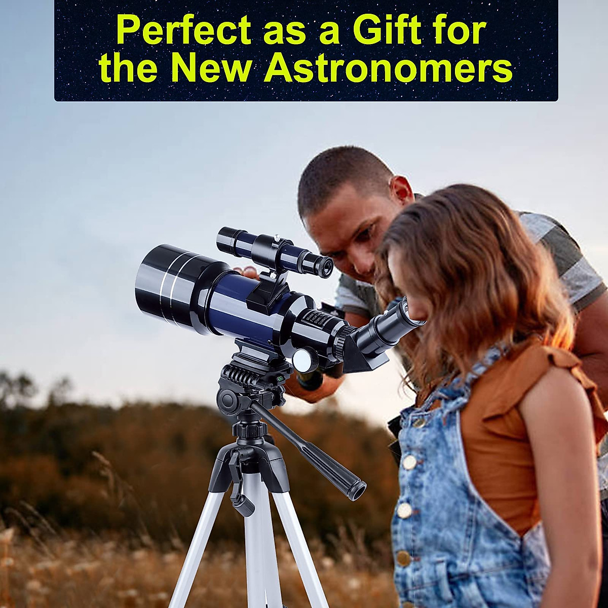 Telescope for Beginners, 300/70mm Astronomy Monocular Telescopes with Phone Adapter, Camera Wire Shutter, Moon Filter and Backpack, Adjustable Tripod
