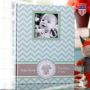 Baby Memory Book - Newborn Journal - Baby First Year Book Album - Baby Shower Book Gift - Baby Keepsake Milestone Memory Journal - First Year Newborn Baby Boy Girl Book
