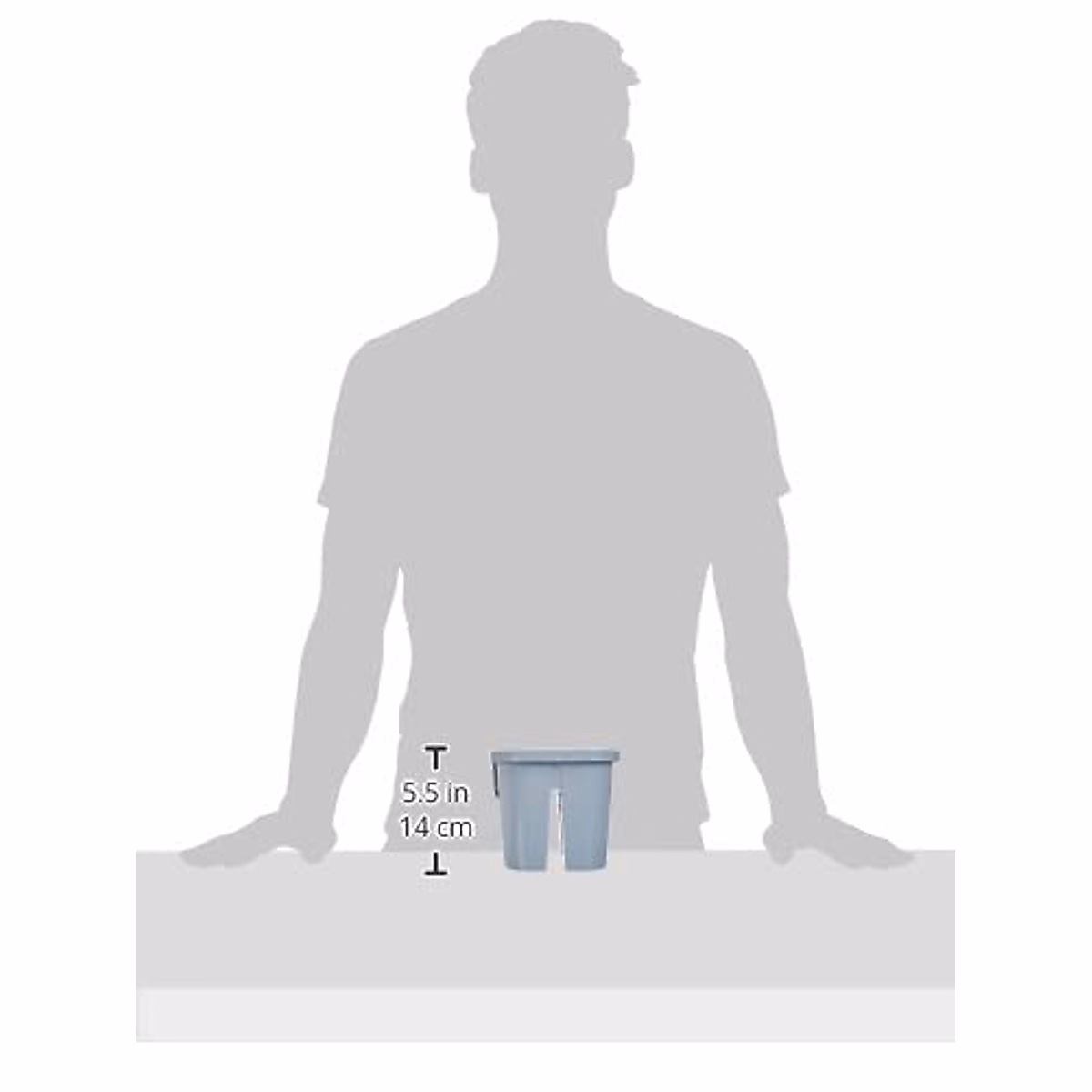 Addis Eco 100% Recycled Plastic Cutlery Utensil Drainer Tray holder caddy with 4 compartment, Light Grey