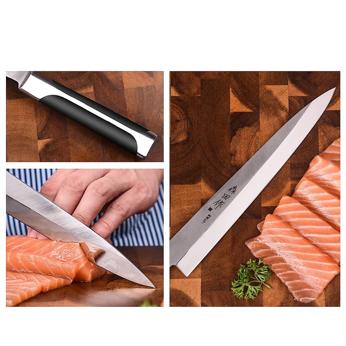 CHUYIREN Sashimi Knife- 9.5 inch(240mm), Sushi Knife Superior Carbon Steel, Japanese Chef Knife with Ergonomic Handle, Professional Yanagiba Knife for Fish Filleting & Slicing…