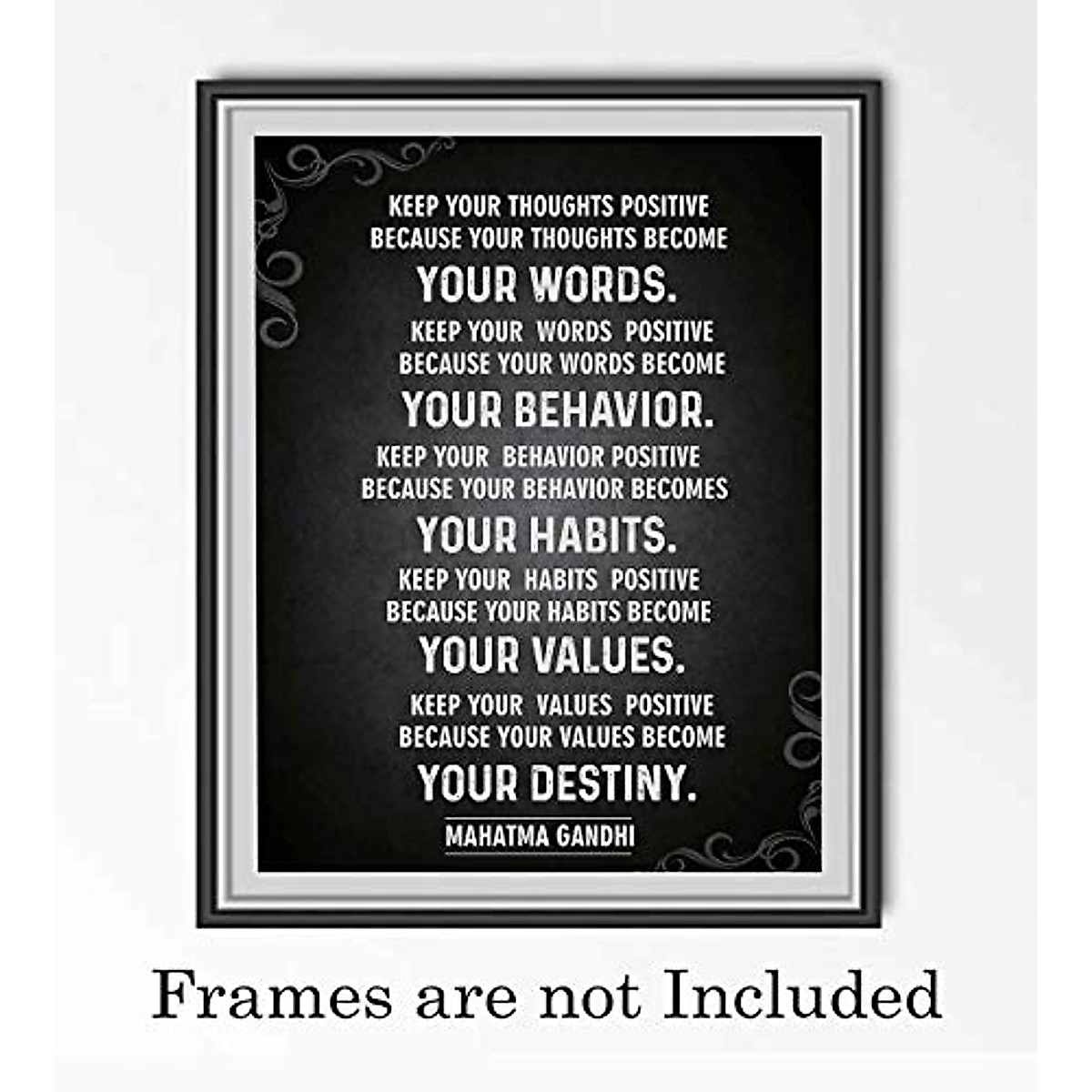 GANDHI Quotes Wall Art- "Your Destiny"- 8 x 10 Art Wall Print Art Ready to Frame. Modern Home Décor, Studio & Office Décor. Mahatma Gandhi Quotes Makes a Perfect Gift for Motivation, Zen & Inspiration