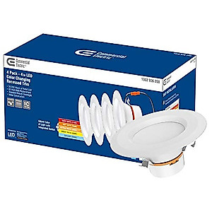 (4 - Pack) Commercial Electric 4 in. Color temperature Integrated LED Recessed Trim