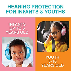Lucid Audio Wireless HearMuff - Hearing Protection Earmuffs for Babies/Infants/Toddlers - Bluetooth Sensory Headphones for Autism, Fireworks, Sporting Events (Light Blue)