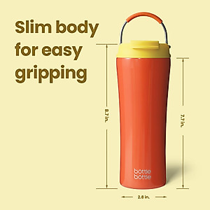 BOTTLE BOTTLE Insulated Coffee Tumblers with Dual-use Lid and Straw Double Walled Iced Travel Coffee Mug for Woman and Man 18 oz Stainless Steel Tumbler with Handle(Sunrise)