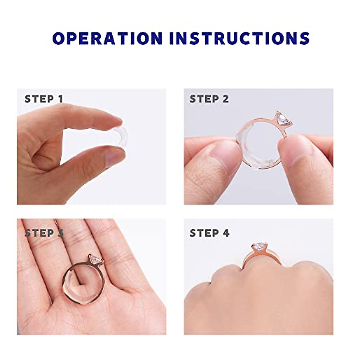Ring Size Adjuster for Loose Rings - 60Pack, 2 Styles, Ring Guard, Ring Sizer, 10 Sizes Fit for Man and Woman Ring