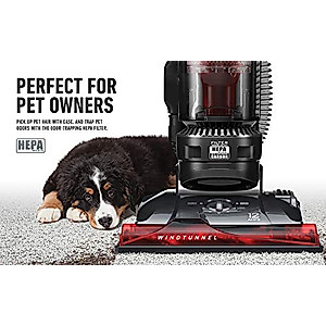 Hoover WindTunnel 3 Max Performance Pet, Bagless Upright Vacuum Cleaner, HEPA Media Filtration, For Carpet and Hard Floor, UH72625, Red