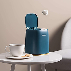 Originals 1.5L Mini Countertop Trash Can, Blue, Made of Eco-Friendly ABS+PP Material, BPA-Free, Easy to Clean and Wash, with Silicone Handle, Snap-On Design, Odor Control