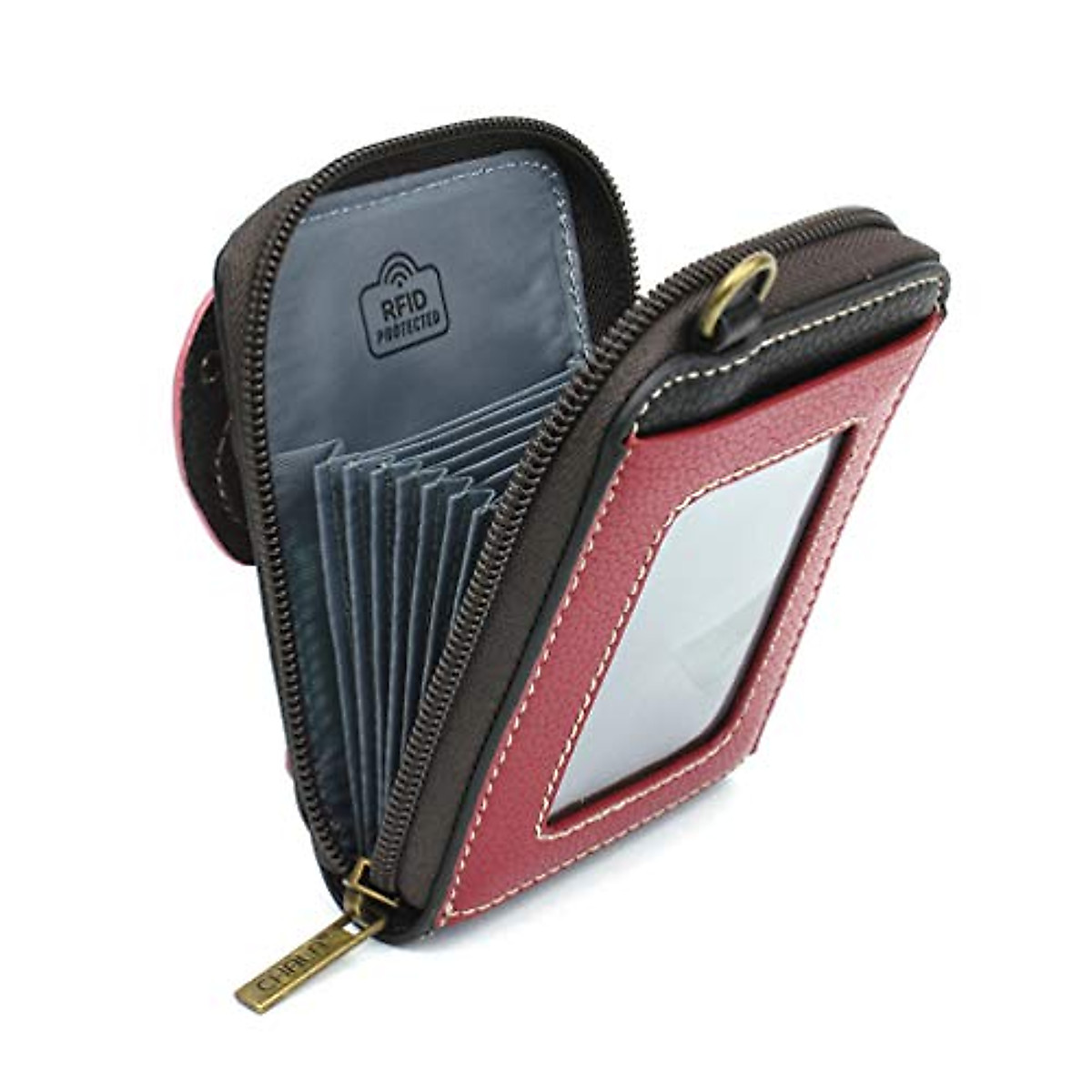 Cute-C - Credit Card Holder/Wallet Wristlet - Red Rose