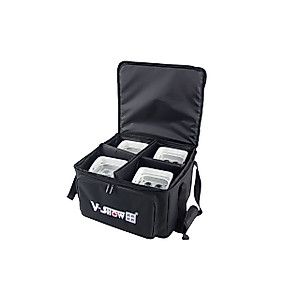 V-Show Portable Carry Bag for Wireless Battery Uplights - Durable Soft-Sided Bag for 4 Freedom Par Light fixtures, for DJ Wedding Party Par light