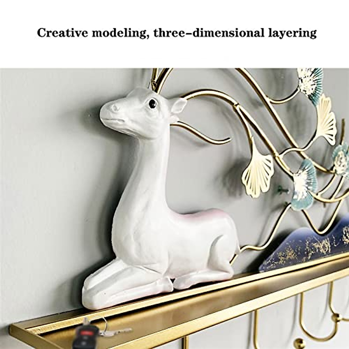 luckxuan Wall Hooks Coat Hooks Light Luxury Wall-Mounted Coat Rack, Creative Wall Coat Rack Hooks, Metal Entryway Wall Hooks for Living Room and Bedroom Heavy Duty Coat Hook (Size : CH)