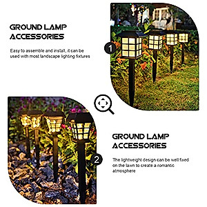 Replacement Lights Stakes Ground Spikes Solar Torch Light Stakes Replacement Garden Spikes Stake Outdoor Led Landscape Decoration for Garden Pathway Lights Black 20pcs Lawn Light