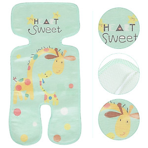 Toddmomy Children Car Cooler Pad Summer Stroller Ice Cooler Mat Baby Cushion for Stroller Newborn Dining Chair (Light Green)