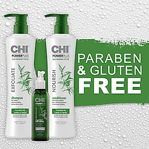 CHI Power Plus Step Exfoliate Shampoo 32oz Power Plus Step 2 Nourish Conditioner 32oz and Power Plus Step 3 Revitalize Vitamin Hair Scalp Treatment 3.5oz fluid_ounces, 12 Fl Oz