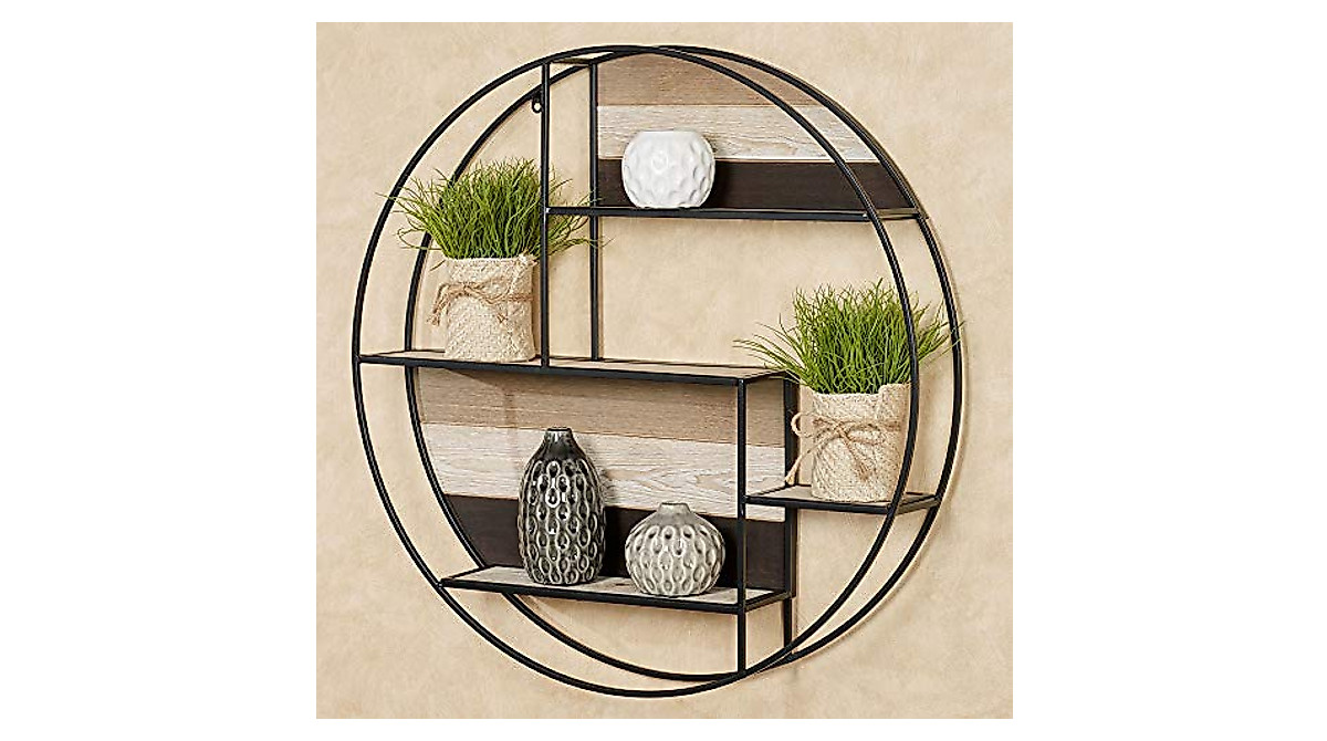 Delray Urban Floating Circle Wall Shelf - Stylish Metal Design