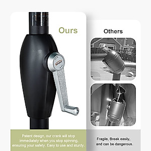 Tempera 9 ft Patio Umbrella Outdoor Table Market Umbrellas with 2-year Nonfading Canopy, 8 Sturdy Ribs and Push Button Tilt & Crank for Deck Pool Garden Lawn and Balcony