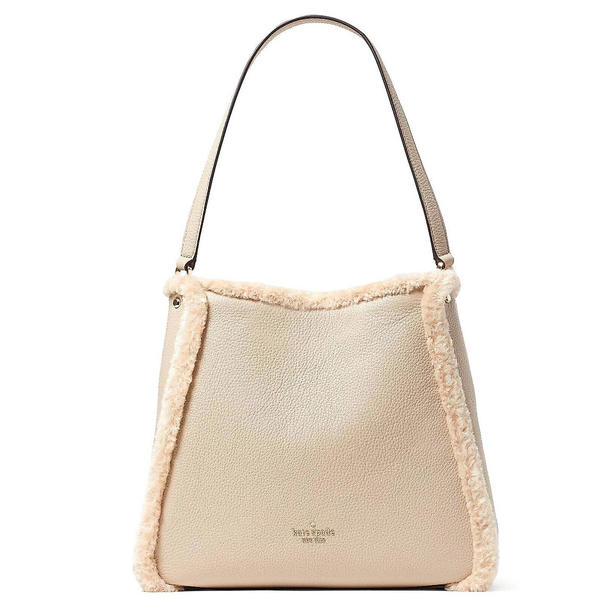 Kate Spade New York Kate Spade Leila Medium Triple Compartment Shoulder (Light Sand Shearling)