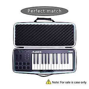 LTGEM Controller Case for Alesis V25-25-Key USB MIDI Keyboard Controller, Hard Storage Travel Protective Carrying Bag