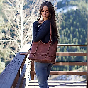 Lady Conceal Concealed Carry Purse - Riley Scoop-Top Tote (Mahogany)