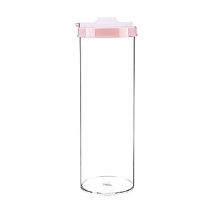 TOPUNY Kitchen storage box, storage jar, sealed storage pasta, kitchen hanging noodle storage box, round pasta storage bucket pink