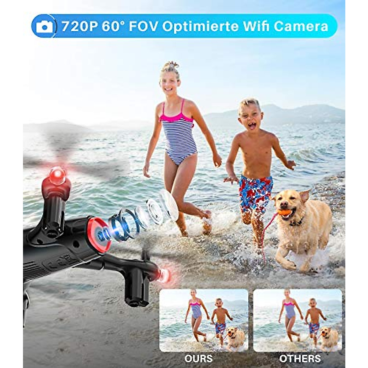 Syma X400 Mini Drone with Camera for Adults & Kids 720P Wifi FPV Quadcopter with App Control, Altitude Hold, 3D Flip, One Key Function, Headless Mode, 2 Batteries, Easy to Fly for Beginners