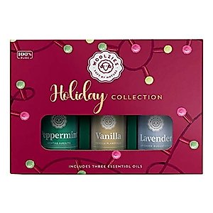 Woolzies Christmas Holiday Essential Oil Set of 3 | Incl. 100% Pure Lavender, Vanilla & Peppermint Oils | Great for Gifting