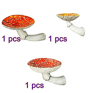 Firlar Mushroom Floating Shelves, 3Pcs Cute Mushroom Room Decor, Whimsical Mushroom Decor Wall Mounted, Resin Mushroom Hanging Storage Rack Creative Art Rack for Living Room Kitchen Bathroom, S+M+L