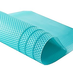 8 Pcs Refrigerator Liners Refrigerator Mats，Washable Mats for Glass Shelves，Kitchen Home Refrigerator Accessories for Drawer Table Placemats(Blue