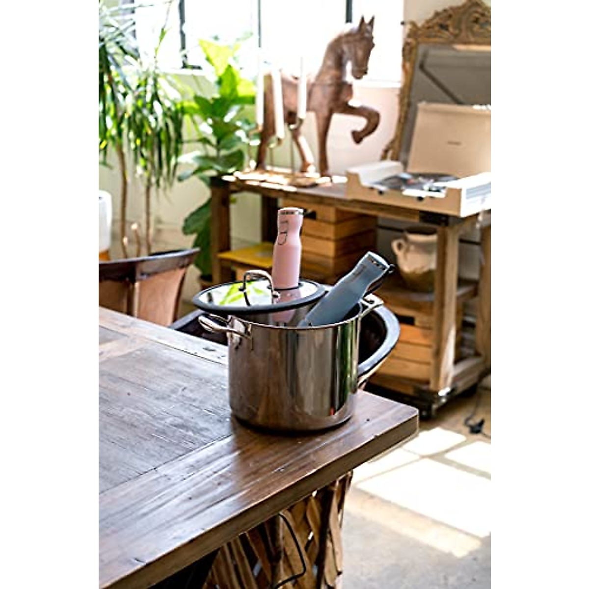 Tuxton Home Chef Series Sous Vide Pot, 9.8-Quart, Silver