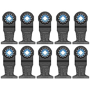 BOSCH OSL134C-10 10-Pack 1-3/4 In. Starlock Oscillating Multi Tool Metal & More Carbide Extreme Plunge Cut Blades for Cutting Iron Bar, Metal, Wood with Nails, Drywall and Tile