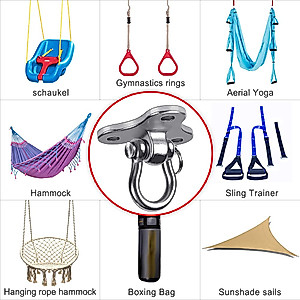BeneLabel 3 Holes Heavy Duty Swing Hanger, Swing Set Hardware, Swing Set Accessories, Swing Set Brackets, Hammock Hanging Kit, Punching Bag Hangers, Indoor/Outdoor Playground, 1100BL Capacity