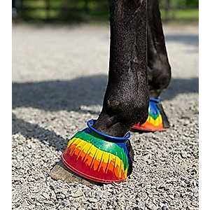 VS Virginia Saddlery Rainbow Bell Boots with Double Velcro Closure - Large (Large)