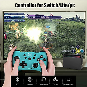 Rzzhgzq Wireless Controller for Switch/Switch Lite,Green Switch Pro Controller Gamepad Joypad Remote with Gyro Axis, Turbo and Adjustable Wireless Controller for Girl/Boy (GREEN)