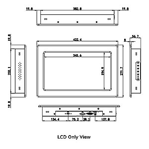 SuperLogics 15.6" LED Monitor with 5-Wire Resistive Touch Screen - 1920 x 1080 Resolution, 250 NITS Brightness, IP65 / NEMA4 Front Panel, Black