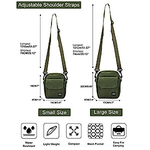 Small Side Shoulder Bag Crossbody Bag For Men Women Mini Messenger Bag Satchel Bag Travel Purse Wallet Passport Holder Bag, Cell Phone Purse Neck Pouch Wallet- Unisex Green Large