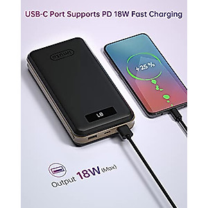 imuto Portable Charger 30000mAh Power Bank Upgrade USB C PD 18W Cell Phone External Battery Pack 3-Port Output Compatible with iPhone,Samsung,Smartphone,iPad, Nintendo etc