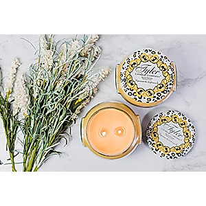 Tyler Candle Fleur de Lis 2-Pack | 22 oz. Glass Jar Scented Candles | Exotic Pomegranate Scents Double-Wick Candles for The Home | Gift Set Made in USA