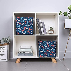 Jumping Dolphin Large Cubes Storage Bins Collapsible Canvas Storage Box Closet Organizers for Shelves