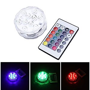 Uonlytech Submersible LED Lights with RF Remote, 16 Colors Pond Lights, 6 Modes Underwater Pool Lights Bath Spa Lights for Garden Swimming Pool, Fish Tank Decorations Lights