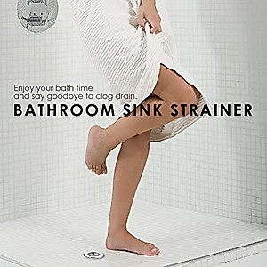 Fengbao 2PCS Mini Bathroom Drain Strainer - Stainless Steel, Small Wide Rim 2.17" Diameter