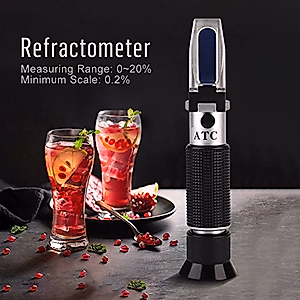 Professional Brix Refractometer Kit 0-20% Accurate Brix Refractometer Honey Beer Fruit Juice Sugar Tester Meter Length 17cm