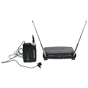 Audio-Technica ATW-901a/L Wireless Lavalier Microphone Mic + Samson Headphones