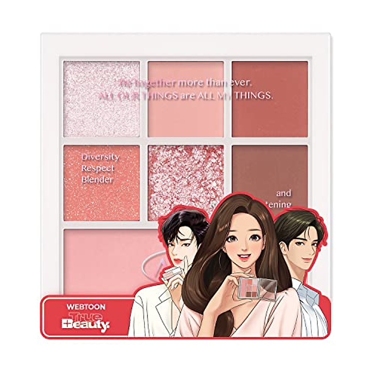 AMTS x True Beauty Edition - Some Love EyeShadow Makeup Palette | Matte Shimmer Metallic, Long Lasting, Cheek blush, All My Things, K Beauty, Pink Gold makeup