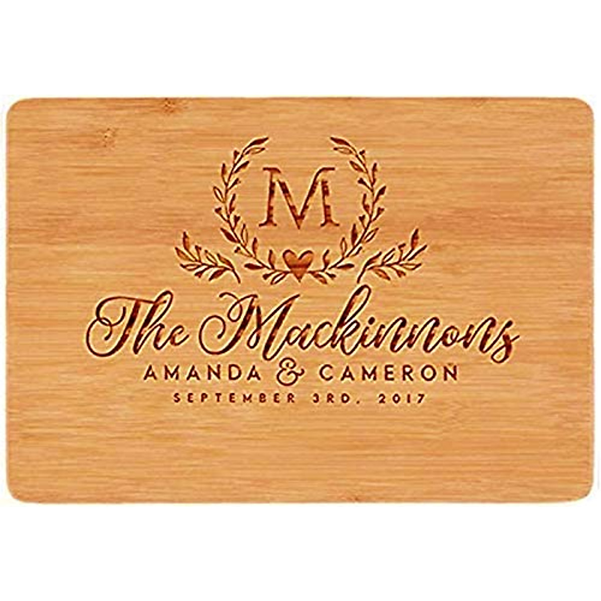 Customized carved bamboo cutting board for wedding anniversary, graduation, housewarming, real estate agent’s mother’s day, father’s day gift/gift for chefs and chefs