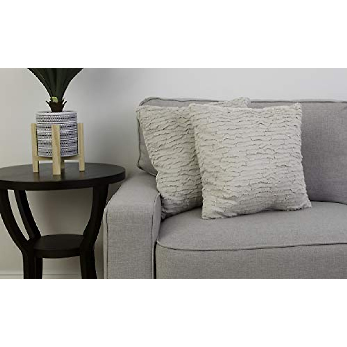 Thro by Marlo Lorenz Throw Pillow and Blanket, Light Gray