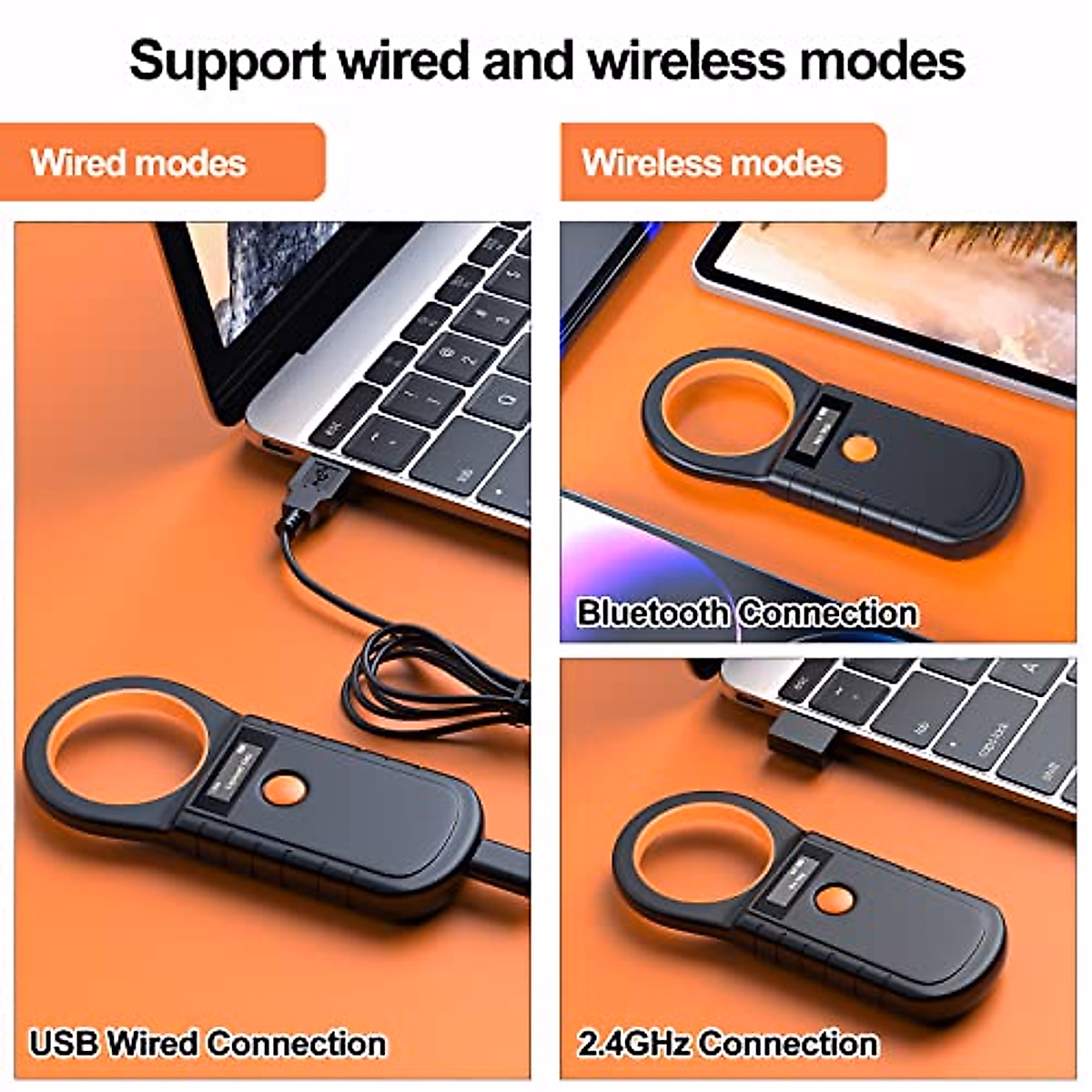 Alacrity Microchip Scanner Animal Chip ID Reader Scanner Bluetooth Pet Wireless RFID EMID Animal ID Tag Handheld Scanner Animal Tag Reader EMID FDX-B(ISO11784/11785) and ID64 RFID