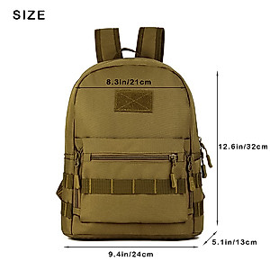 CREATOR 10L Mini Backpack Military MOLLE Tactical Backpack Rucksack Travel Daypack Gear Assault Pack (Brown)