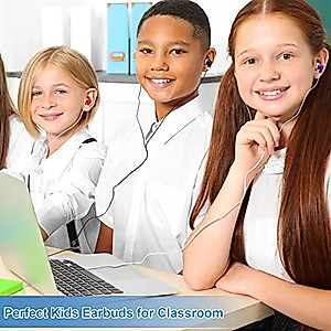 Konohan 160 Packs Bulk Earbuds with Wire Kids Earphones Classroom Headphones for Students Headphones Individually Bagged, 8 Colors Ear Buds Earphones Bulk Headphones for Classroom School Library