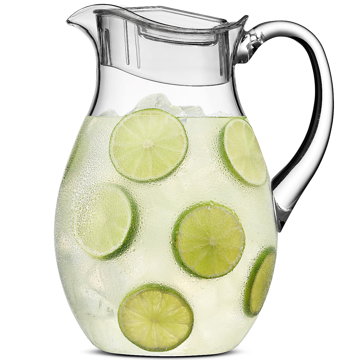 MosJos Acrylic Pitcher (72 oz), Clear Plastic, Water Pitcher with Lid, Shatterproof, BPA-Free Clear Pitcher, Ideal for Sangria, Lemonade, Juice, Iced Tea & More (Clear)